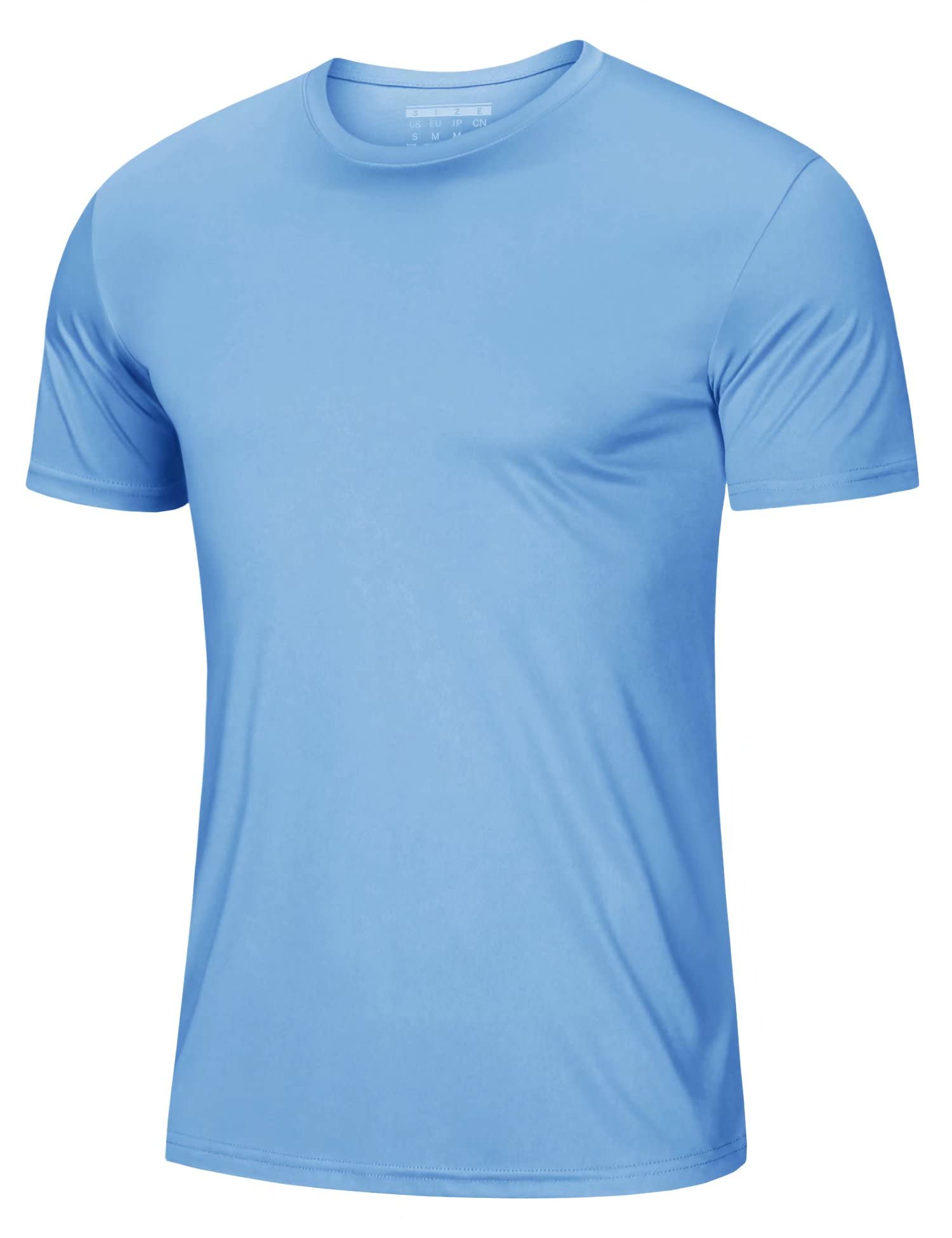 T-Shirts for Men Quick Dry Top Tee Rash Guards Running Shirt Dry Fit Lightweight Sun Shirts Gym Active T-Shirt Sky Blue