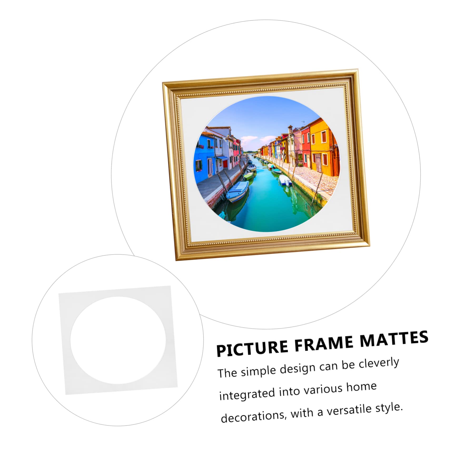 jojofuny Photo Frame Mat 3pcs Square Holes Matboard for Picture Frames Picture Frame Mats Photo Art Display Safe Sturdy