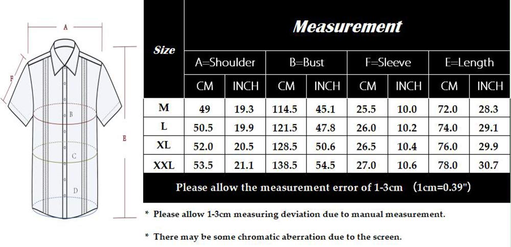 Hestenve Mens Short Sleeve Cuban Camp Guayabera Shirt Linen Cotton Hippie Beach Button Down Shirts White