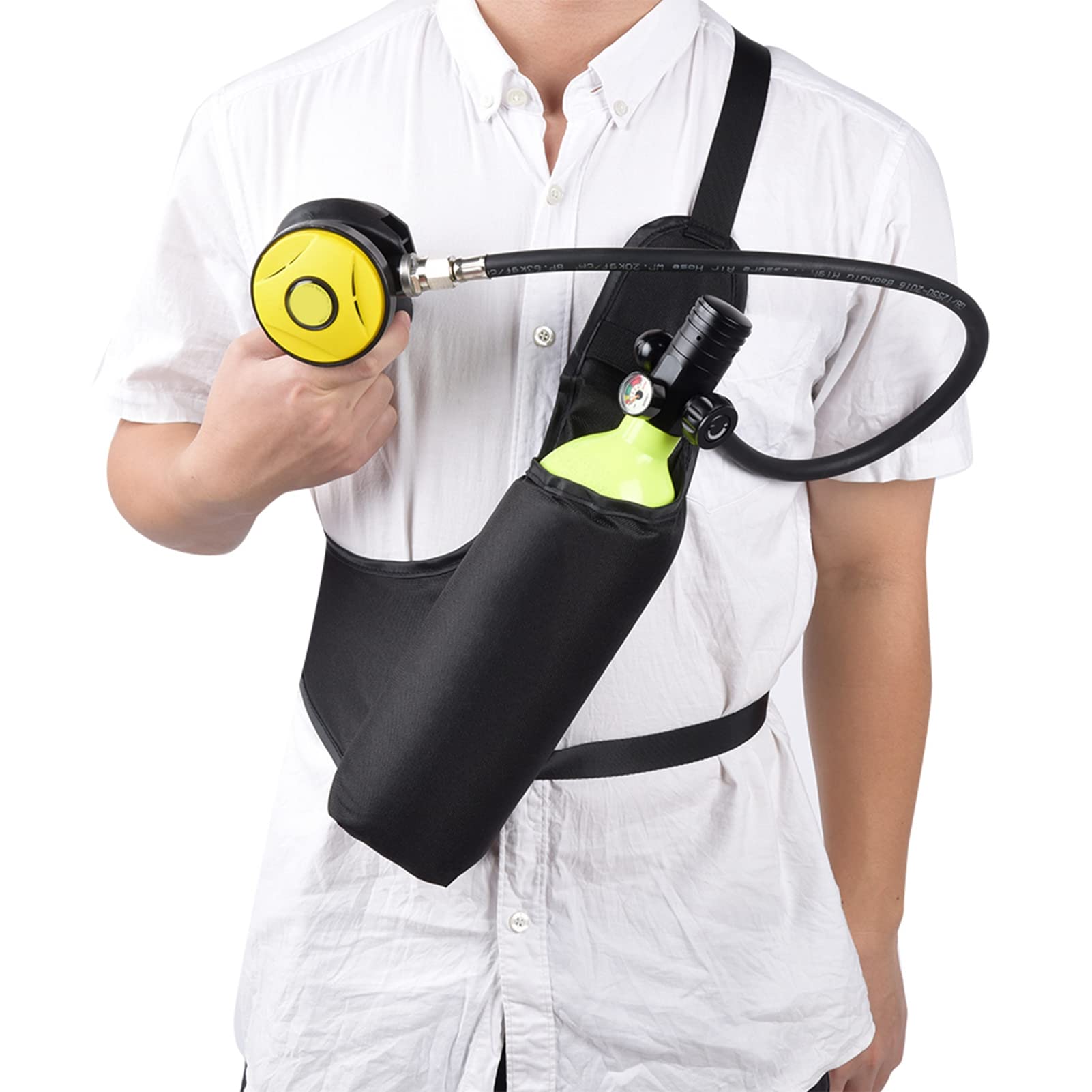Honio Oxygen Bag, Oxygen Bottle Bag Portable Black Waterproof for Underwater Activity (S408)