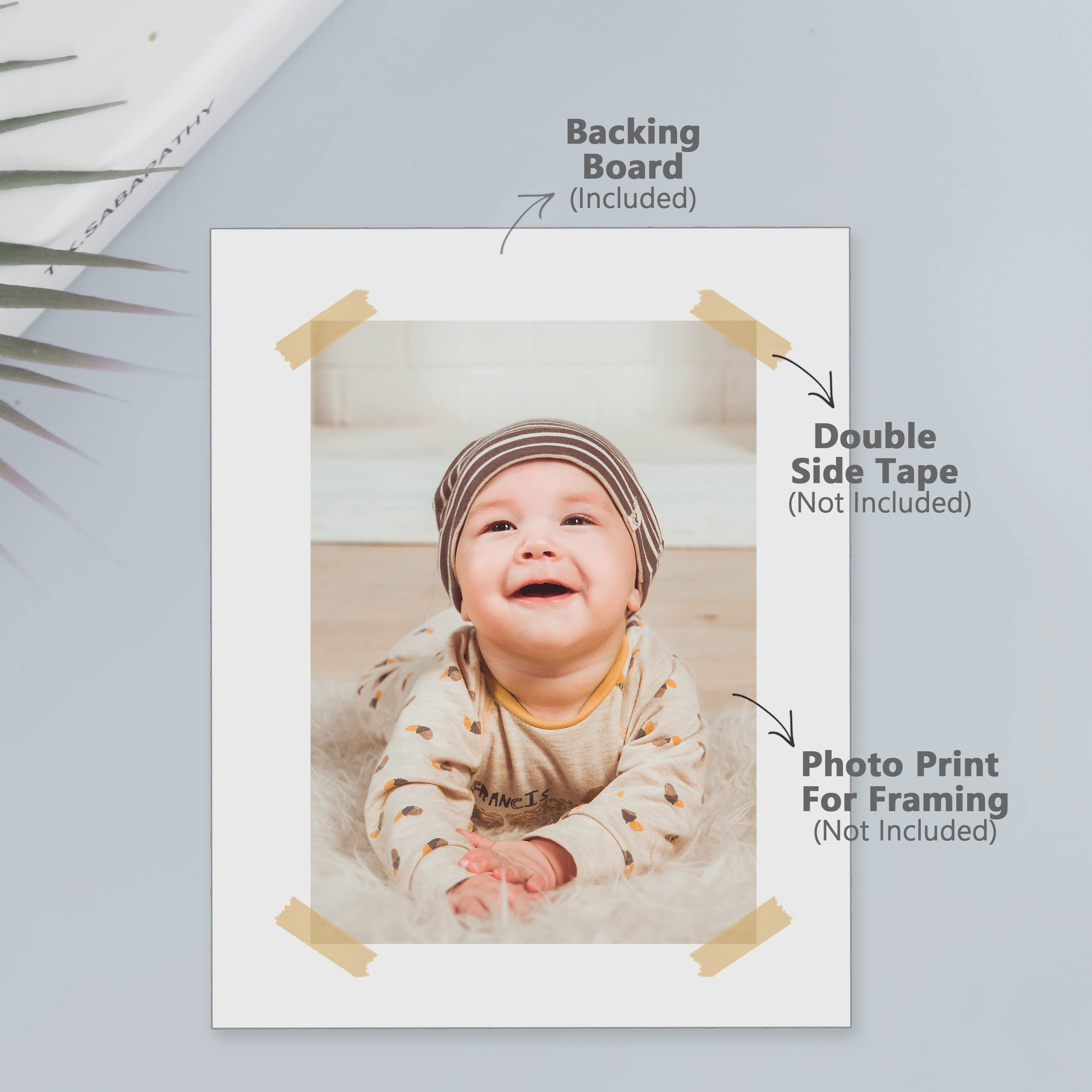 Somime 25 Pack Backing Boards Only - 5x7 Uncut White Mats Matboards, Acid Free Backerboards for Art Prints, Ideal for Photos/Pictures/Prints/Frames/Arts