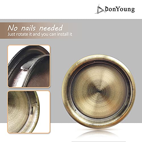 6PCS Closet Door Finger Pull: 2-1/8" Easy Snap-in Circular Closet Door Pulls Recessed, No Nails Needed, Perfect for Pocket Door, Sliding Door, Bi-Pass Door, Cabinet Door (Antique Brass)