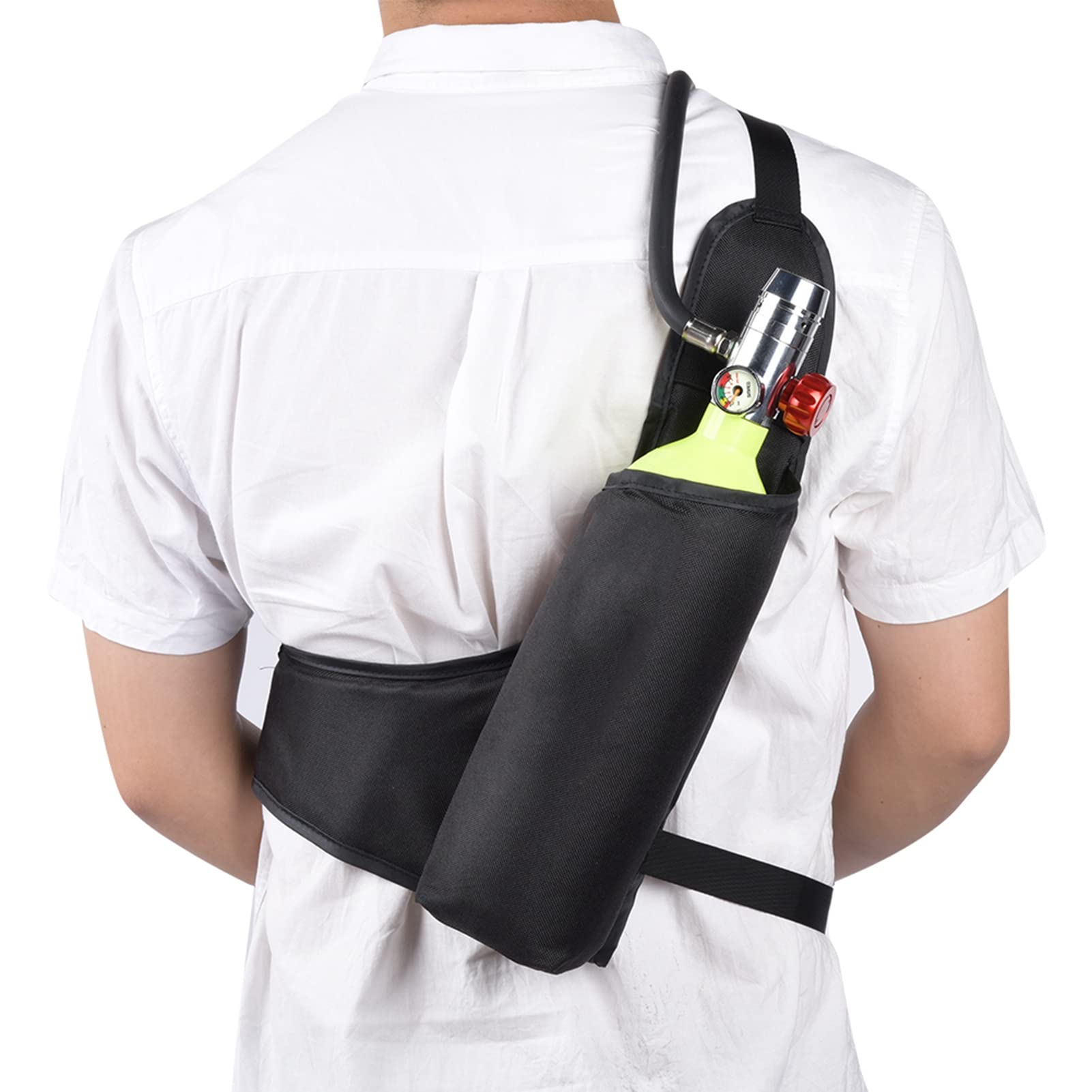 Honio Oxygen Bag, Oxygen Bottle Bag Portable Black Waterproof for Underwater Activity (S408)