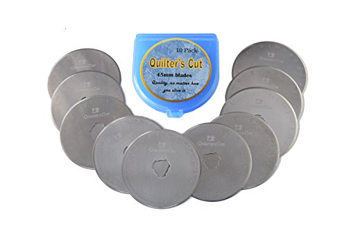 Quilter’s Cut 45mm Rotary Blades, 10 Pack, Fits Olfa, Fiskar, Martelli, & Truecut
