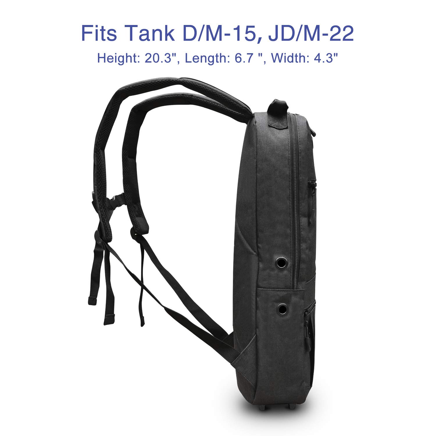 Healvaluefit Oxygen Tank Backpack O2 Cylinder Carrying Holder Bag for Tank D/M-15, JD/M-22 (Black)