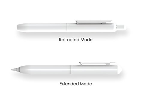 Ztylus Apple Pencil Protective Case: Built-In Clip, Secures Cap, Retractable Tip Protection for Apple Pencil 1st Generation, iPad Pro 12.9β 11" 10.5" 9.7β iPad 2019 Air 3, Mini 5 (White)
