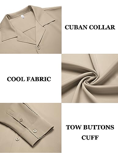 COOFANDY Men's Luxury Satin Dress Shirt Long Sleeve Silk Button Down Shirt Shiny Dress Shirt