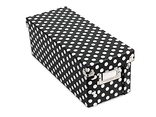Snap-N-Store Divided Craft Storage Box, Medium, Black & White Polka Dot, 2-Pack (SNS01822)