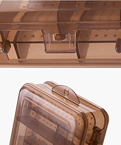 UUYYEO 2 Pcs Clear Plastic Double Layer Jewelry Boxes Organizer Storage Container for Earrings Necklaces Hair Clips Grey