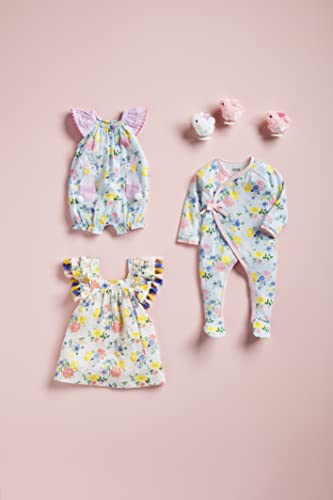 Mud Pie Baby Girls Kimono Sleeper, Blue Floral, 3-6 Months