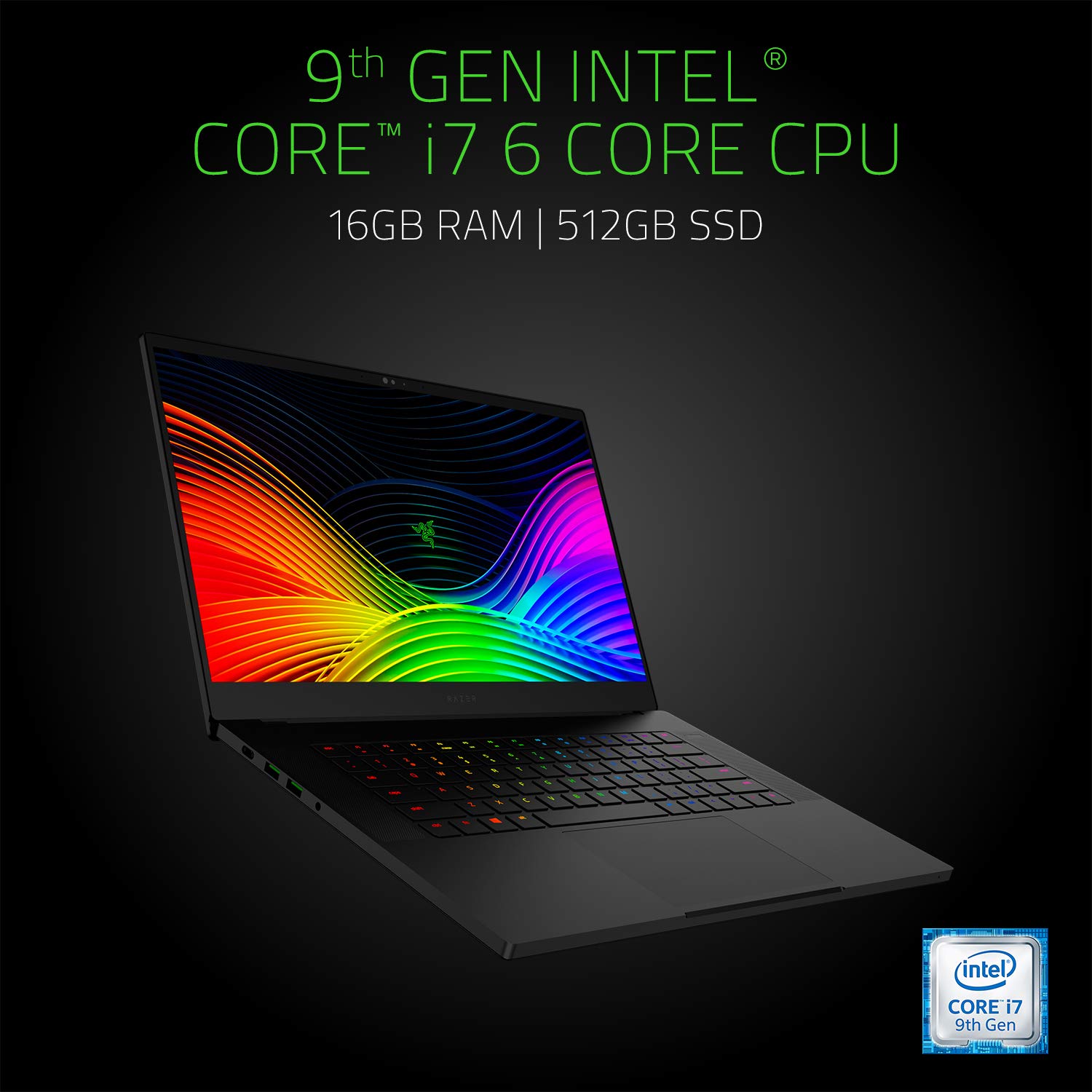 Razer Blade 15 Gaming Laptop 2019: Intel Core i7-9750H 6 Core, NVIDIA GeForce RTX 2080 Max-Q, 15.6" FHD 1080p 240Hz, 16GB RAM, 512GB SSD, CNC Aluminum, Chroma RGB Lighting, Thunderbolt 3
