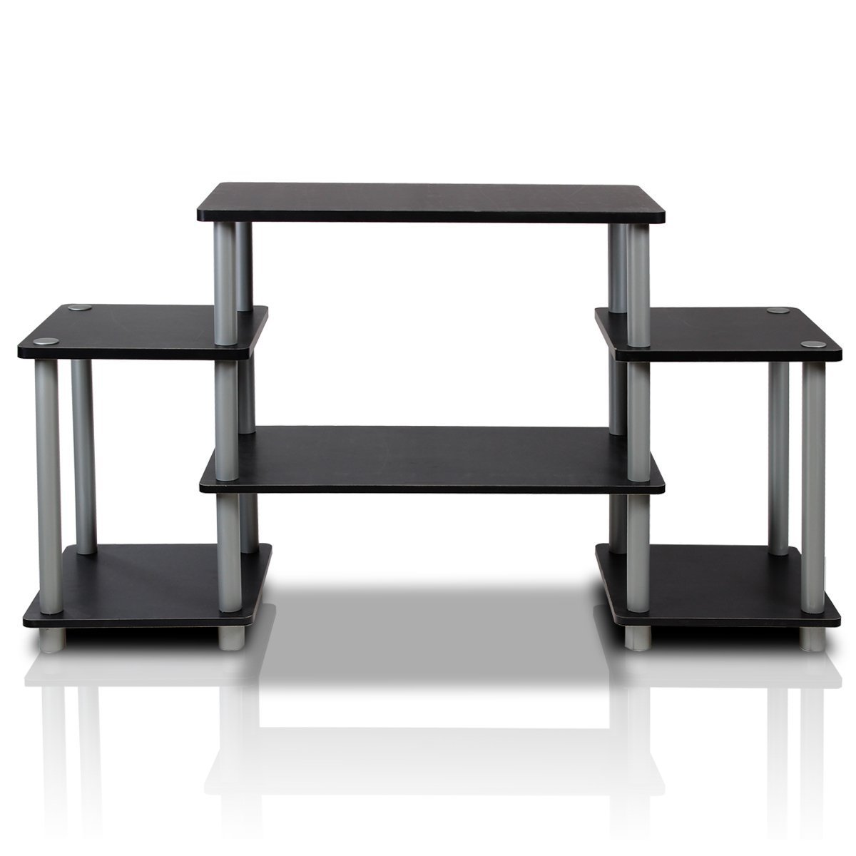 Furinno Turn-N-Tube No Tools Entertainment Center Black/Grey