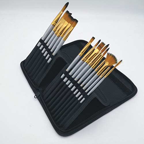 NUOBESTY Pencils Roll Canvas Brush Wrap Rollable Pouch Pen Art Paint Brush Holder Storage for Students Artist