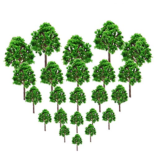 23Pcs Model Trees Scenery Model Plastic Artificial Layout Rainforest Diorama, Building Model Trees, Fake Trees for Projects Model Train Railways Architecture Landscape