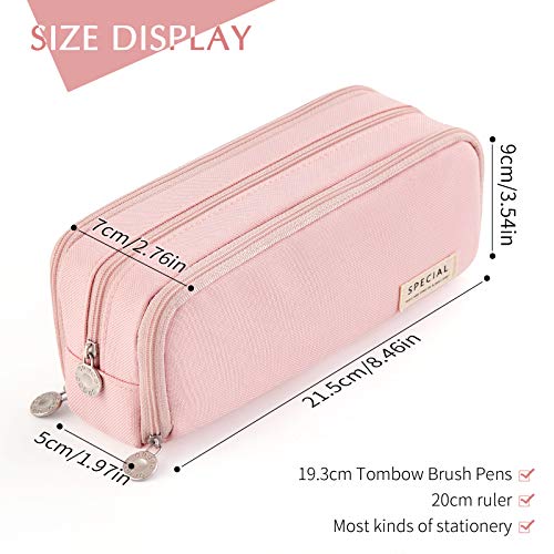 CICIMELON 2pc Large Pencil Case Multi Compartments Pen Pouch Bag Aesthetic School Supplies for Boys Girls Men Women Adults