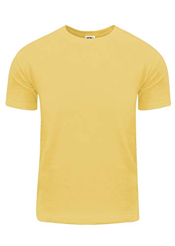 Shaka Wear Men's Cotton T-Shirt – Basic Short Sleeve Crew Neck Plain Classic Tee Top Tshirts Active Regular Big Size ACS31 Blonde 2X