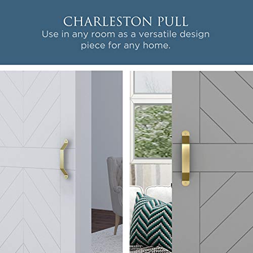 National Hardware N700-109 Interior Sliding Barn Door Hardware Charleston Pull, 10-Inches, Easy to Install, Brushed Gold
