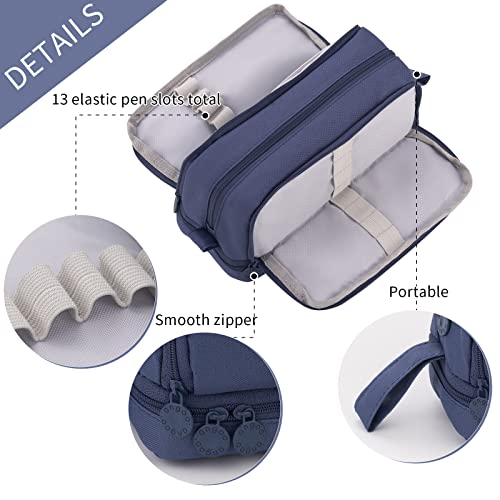 CICIMELON 2pc Large Pencil Case Multi Compartments Pen Pouch Bag Aesthetic School Supplies for Boys Girls Men Women Adults
