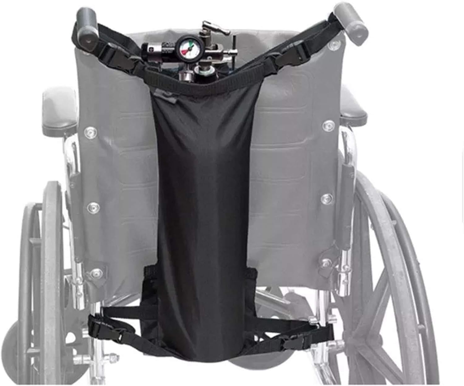 Portable Oxygen Cylinder Carrier Bag for Wheelchairs, Oxford Cloth Wheelchairs Oxygen Tank Storage Bag, Adjustable Straps Wheelchair Backrest Oxygen Tank Holder Fits Most Oxygen Cylind