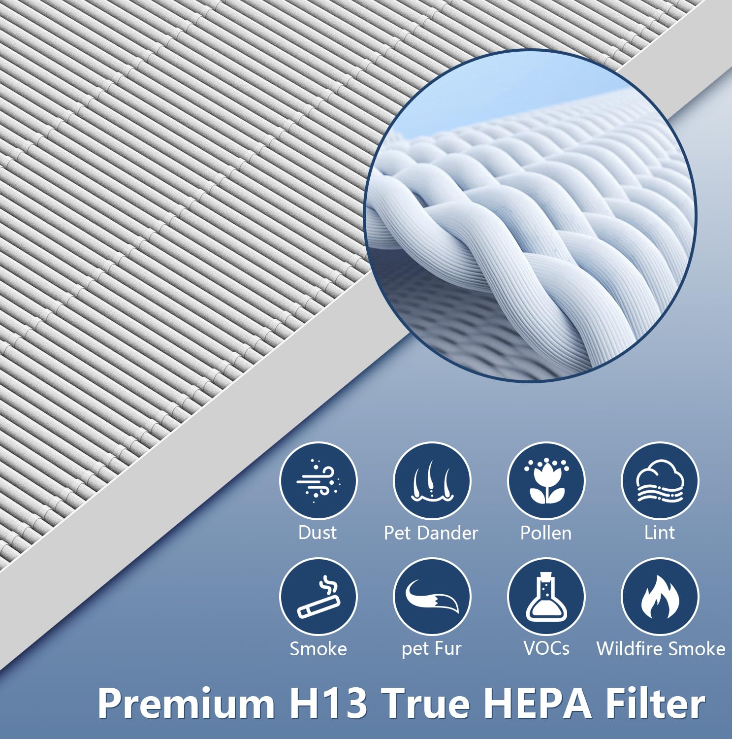 115115 Replacement Filter A Size 21 Compatible with Winix PlasmaWave 5300-2, C535, P300, 6300-2, 5300, 9000 Air Purifier, 2 True HEPA Filter 8 Carbon Pre-Filters