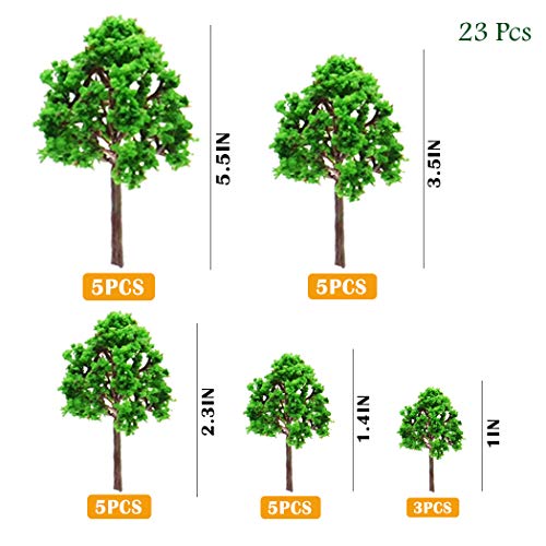 23Pcs Model Trees Scenery Model Plastic Artificial Layout Rainforest Diorama, Building Model Trees, Fake Trees for Projects Model Train Railways Architecture Landscape
