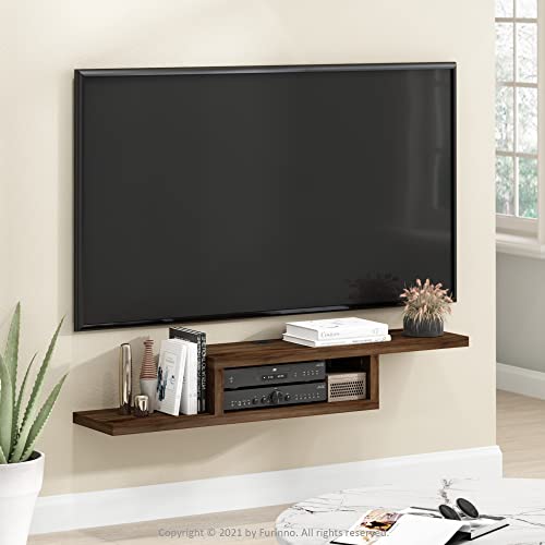 Furinno Indo Wall Mounted Floating Media Console, Columbia Walnut 47 Inch