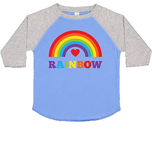 inktastic Heart Rainbow Toddler T-Shirt 2T Blue and Heather D002