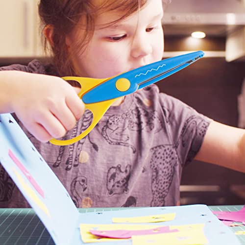 ANNOVA 8 PCS DIY Art & Craft Scissors with a Carrying Bag/Pocket Decorative Edge for Kids Fun Scrapbooking Pattern Scissors
