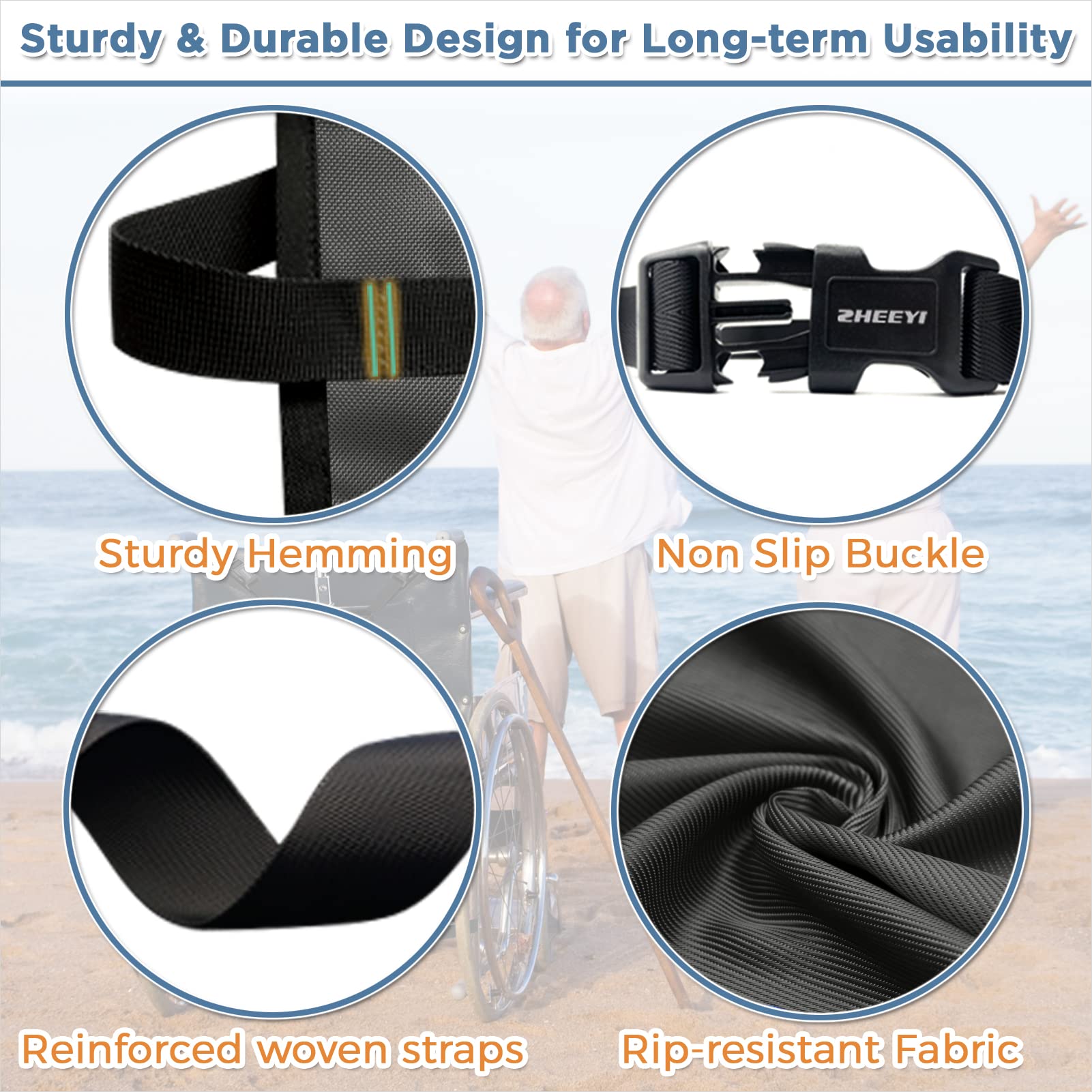 ZHEEYI Oxygen Cylinder Bag for Wheelchairs with Buckles, Fits Any Wheelchair, Gray (Fits Most Oxygen cylinders)
