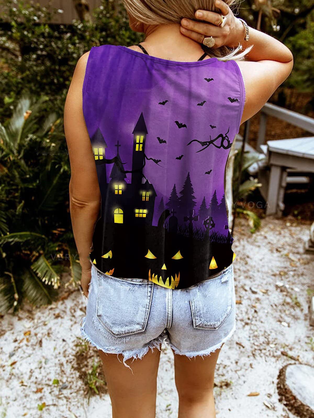 Tank Top for Women Sexy V Neck Casual Basic Tops Tie Dye Sleeveless Shirts with Ring Hole Country Music Style T-Shirts
