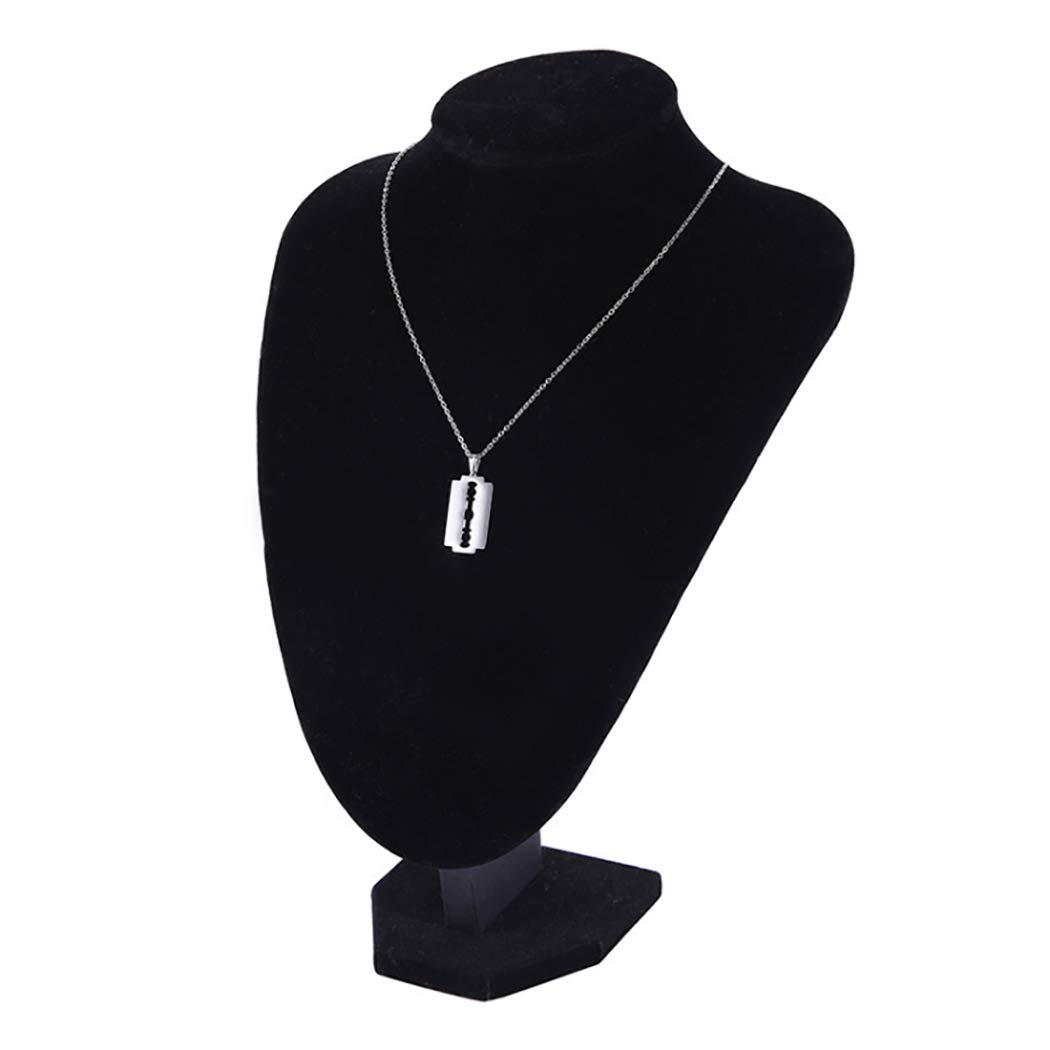 Punk Razor Blade Dangle Earrings & Necklace Jewelry Set for Womens Gothic Silver Hook Geometric Jewelry