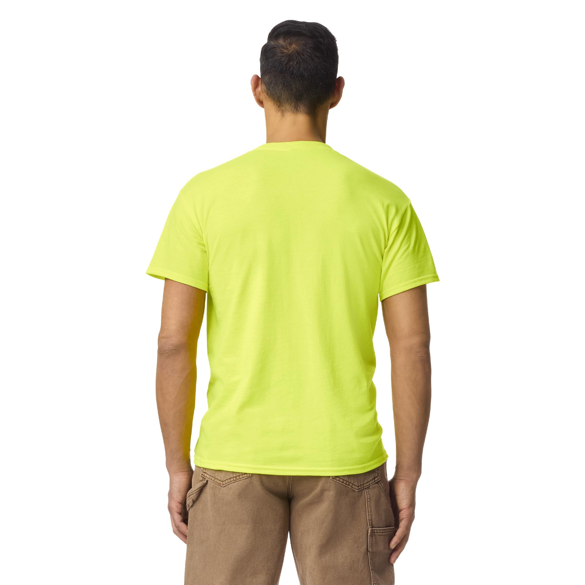 Gildan mens Dryblend Workwear T-shirts With Pocket, 2-pack T Shirt, Safety Green, Large US