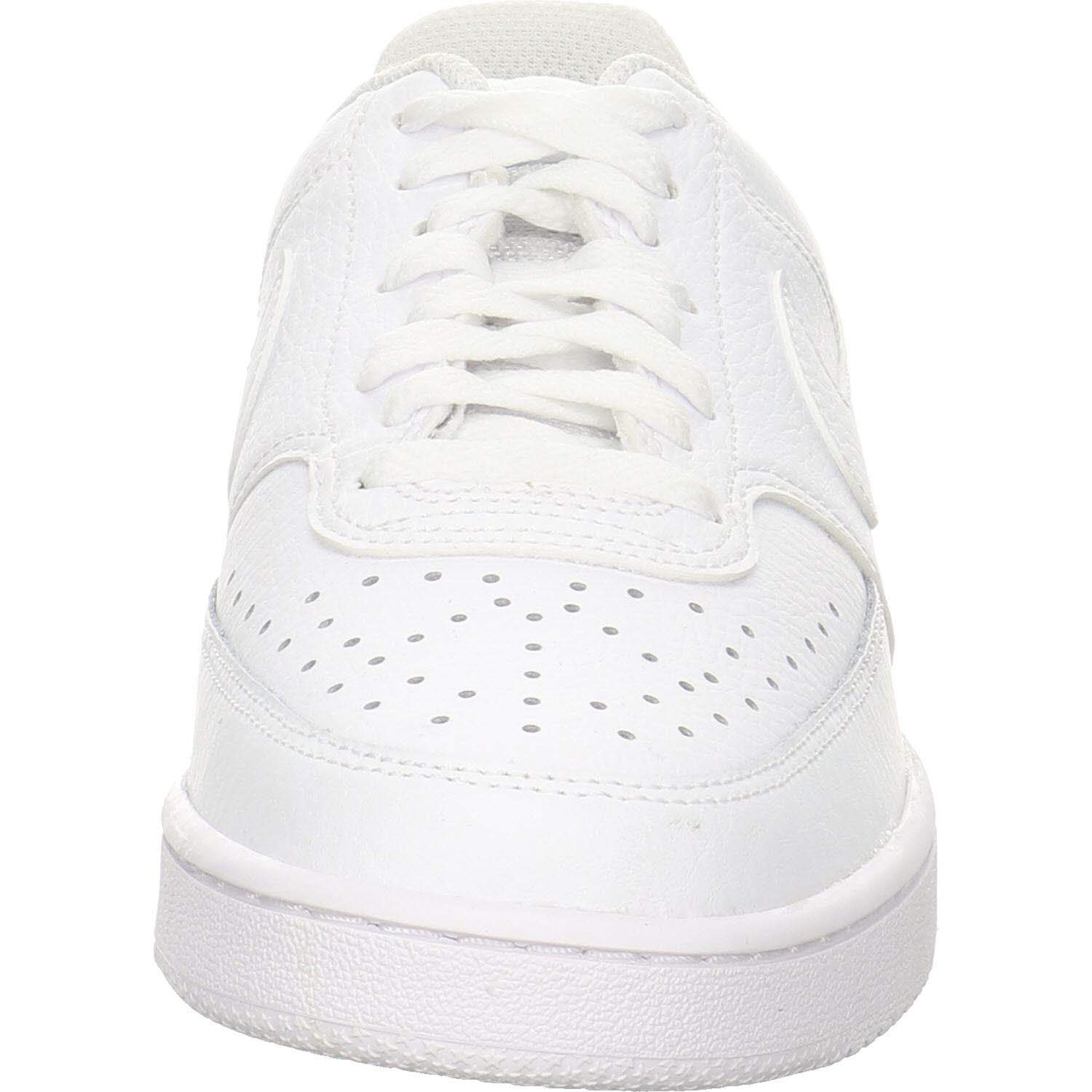 Nike Women's Court Vision Low Sneaker, White/White-White, 7.5 Regular US