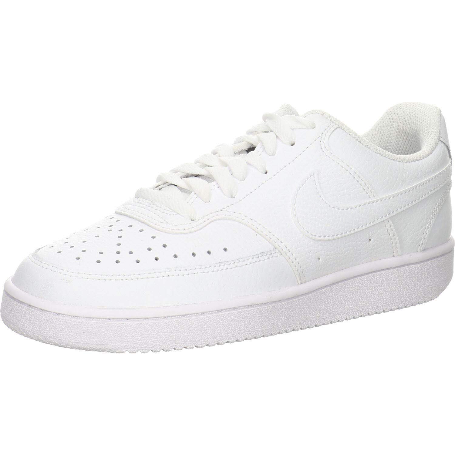 Nike Women's Court Vision Low Sneaker, White/White-White, 7.5 Regular US