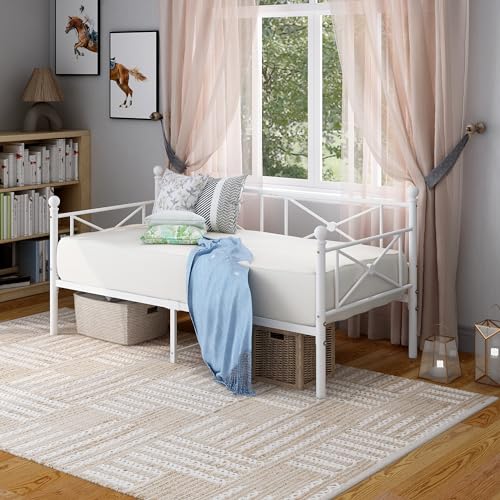 ARFARLY Sofa Bed Daybed Frame Multifunctional Mattress Foundation Premium Steel Slat Support Sofa Bed Frame with Headboard,Twin,Twin XL