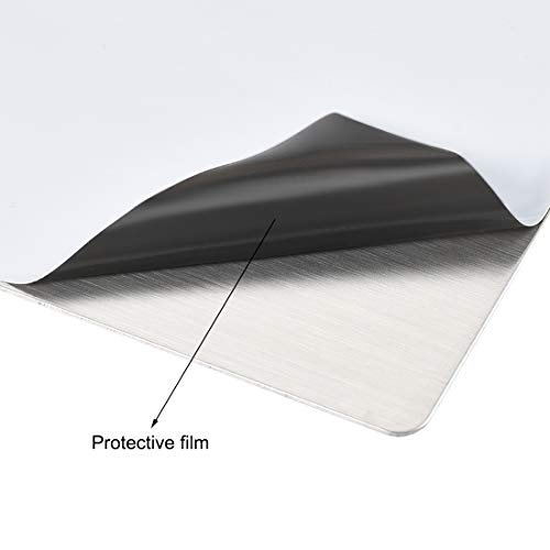uxcell Blank Metal Card 100x60x0.4mm Brushed 201 Stainless Steel Plate for DIY Laser Printing Engraving Silver Tone 15 Pcs
