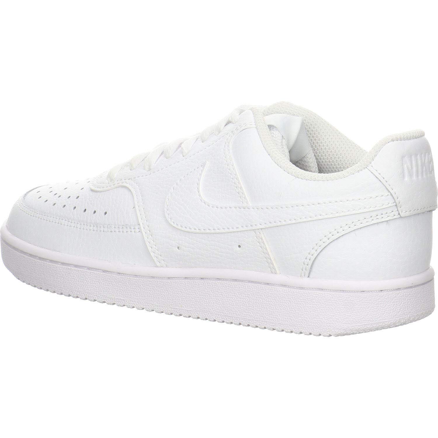 Nike Women's Court Vision Low Sneaker, White/White-White, 7.5 Regular US