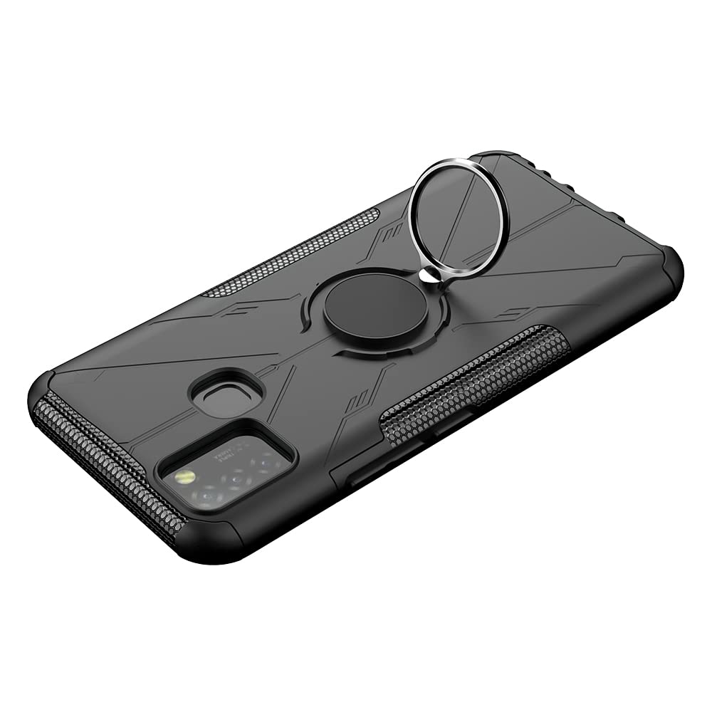 Kukoufey Case for Infinix Smart 5 Case Cover,360°Rotatable Kickstand Dual Layer Shockproof Case for Infinix Hot 10 Lite X657B / Smart 5 Case Black