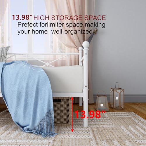 ARFARLY Sofa Bed Daybed Frame Multifunctional Mattress Foundation Premium Steel Slat Support Sofa Bed Frame with Headboard,Twin,Twin XL