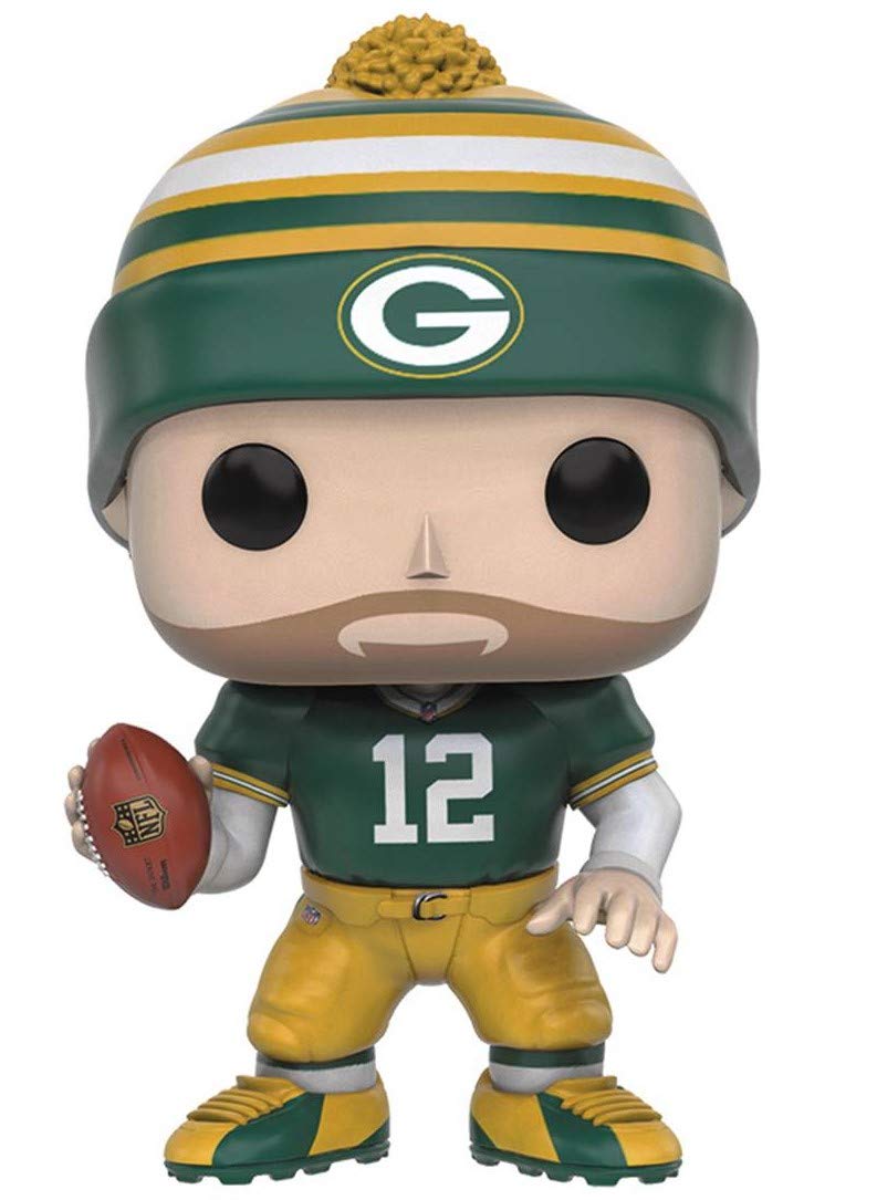 POP Football: Packers - Wave 3 Aaron Rodgers Funko Vinyl Figure (Bundled with Compatible Box Protector Case), Multicolor, 3.75 inches