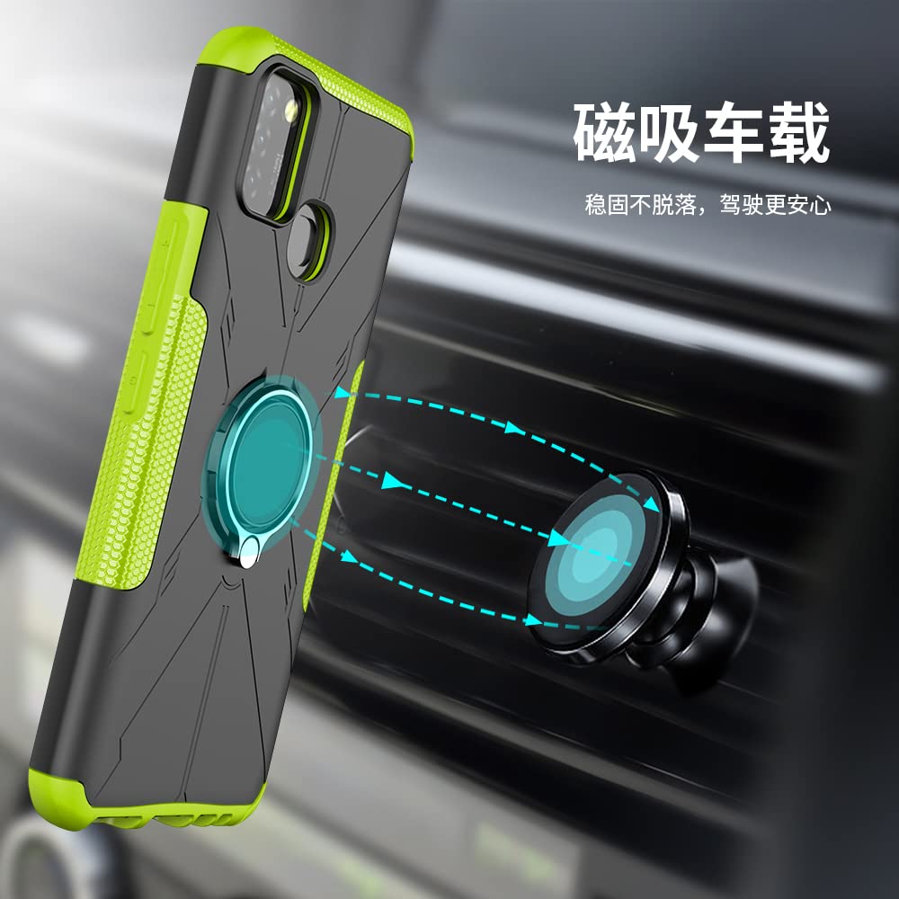 Kukoufey Case for Infinix Smart 5 Case Cover,360°Rotatable Kickstand Dual Layer Shockproof Case for Infinix Hot 10 Lite X657B / Smart 5 Case Black