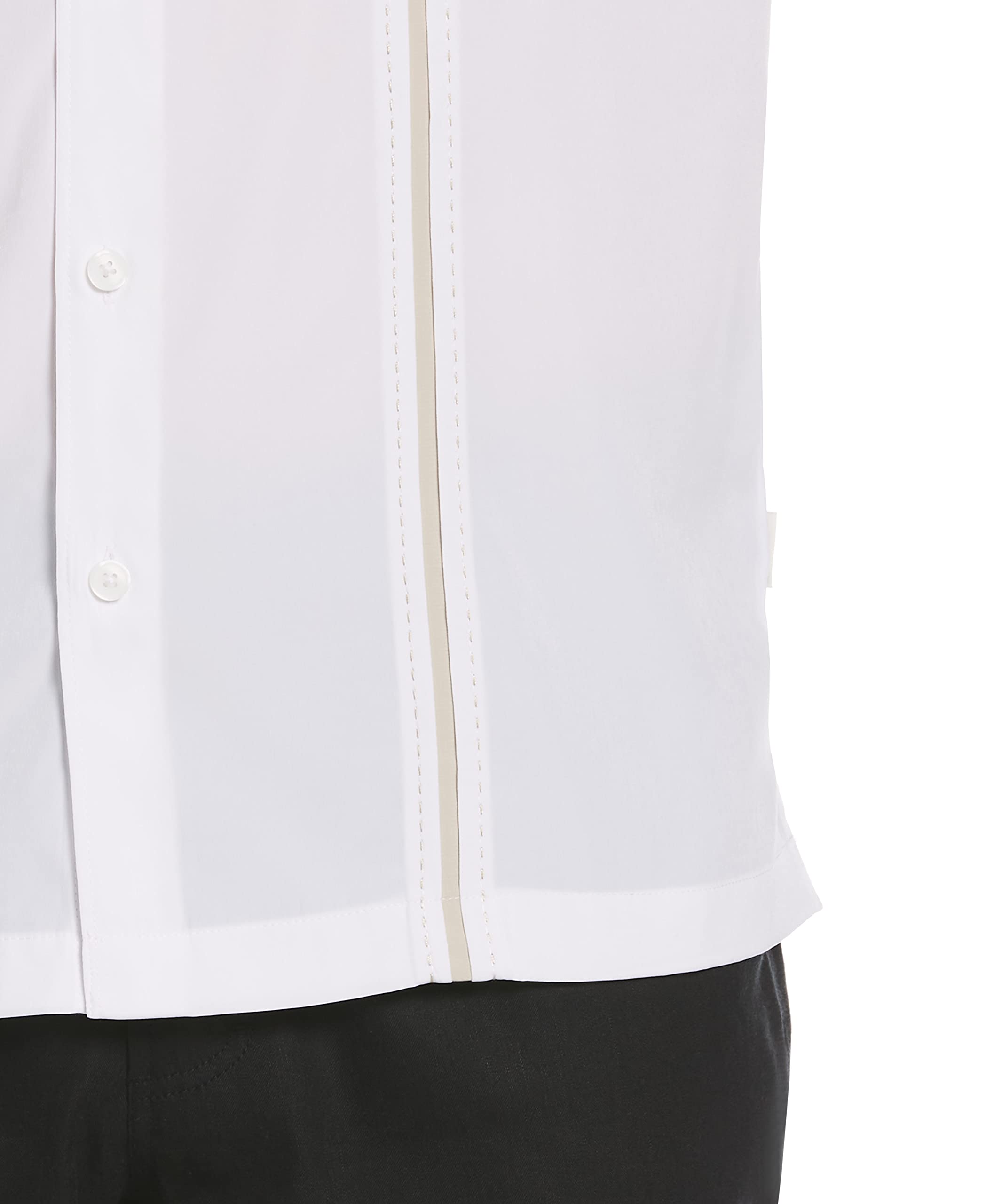 Cubavera Men's Cubavera Paneled Short Sleeve Shirt For Men, Classic Fit, Wrinkle Resistant, Casual Button-Down Shirt For Men With Spread Collar (Sizes Small - 5Xl), Bright White, X-Large