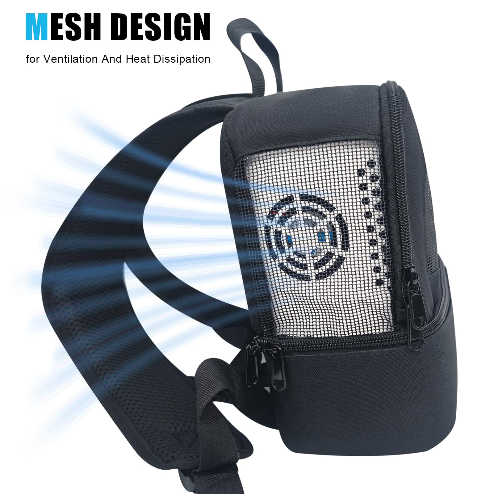 Jvnvlki Backpack for Portable Oxygen Concentrator 3L/Min, Adjustable Straps Multiful Pockets Storage Design, for 3L/Min Portable Oxygen Concentrator