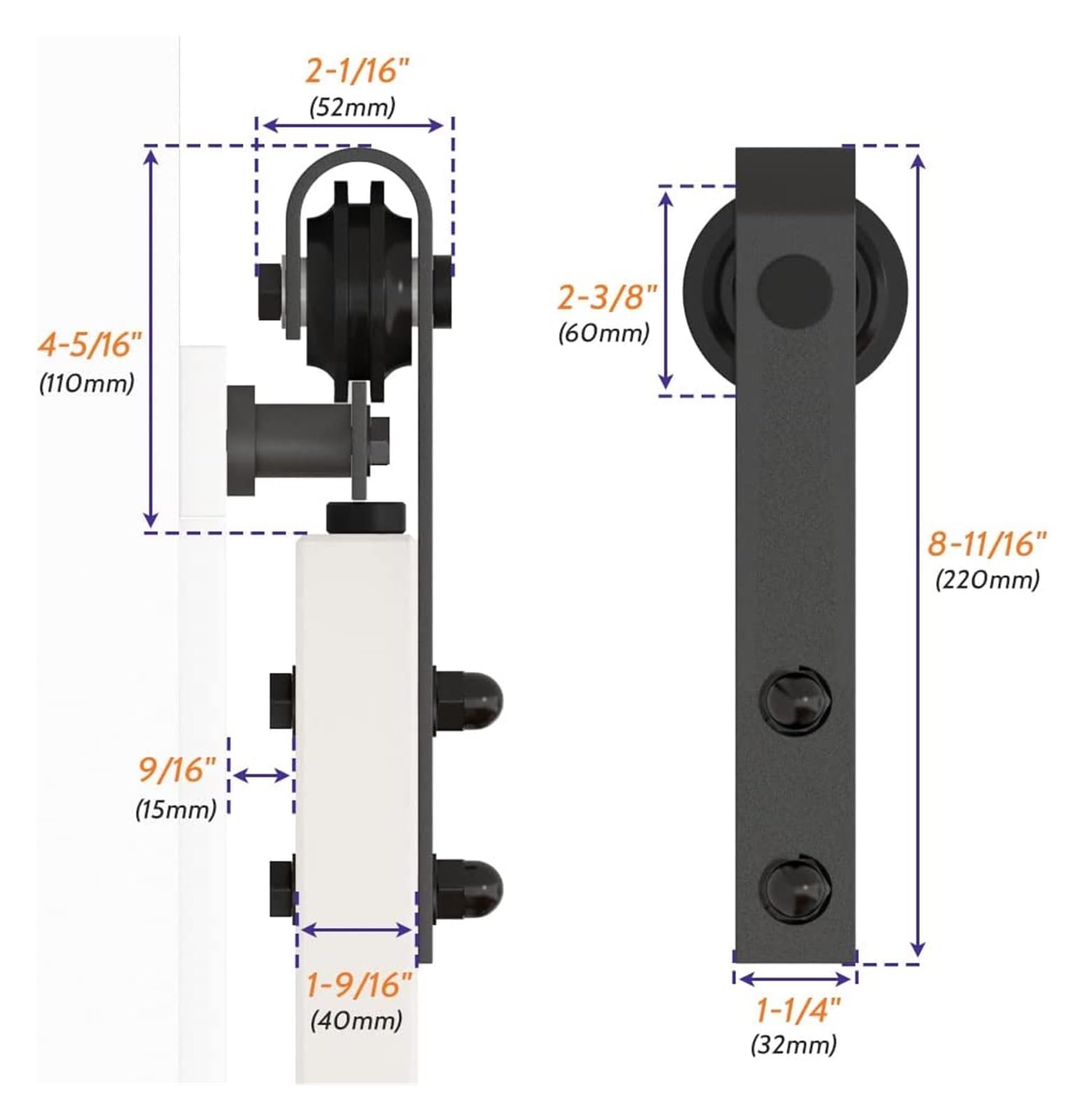Barn Door Hardware kit 6ft Sliding Barn Door Hardware Kit, Mechanism Carbon Steel Smoothly Quietly Easy Install Hardware Track Kit