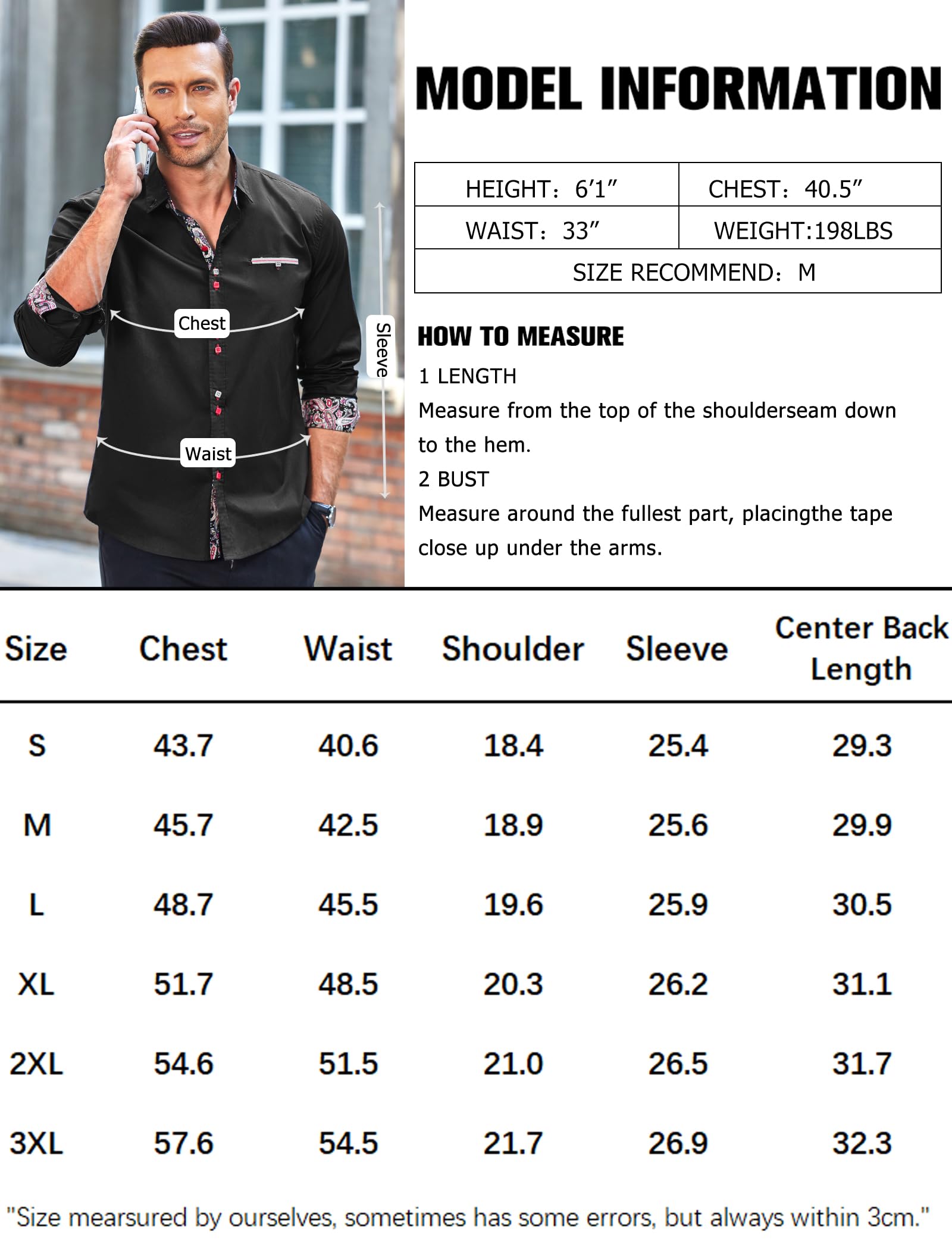 Coofandy Mens Fashion Slim Fit Dress Shirt Casual Shirt,01-black,3X-Large