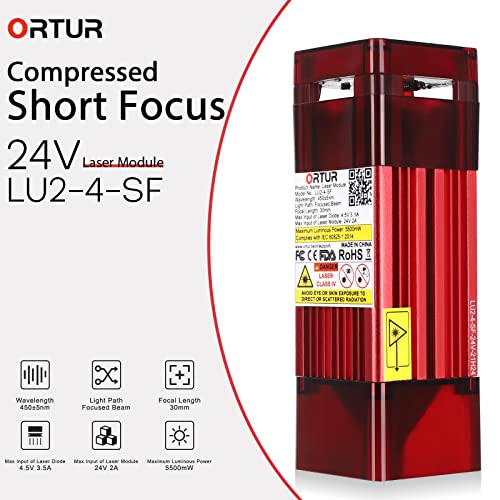 ORTUR Laser Master 2 S2 SF Laser Engraver, 5.5W Output Power DIY Laser Cutter and Engraver, Laser Engraving Machine Support Lightburn, Laser Engraver for Wood and Metal, Acrylic