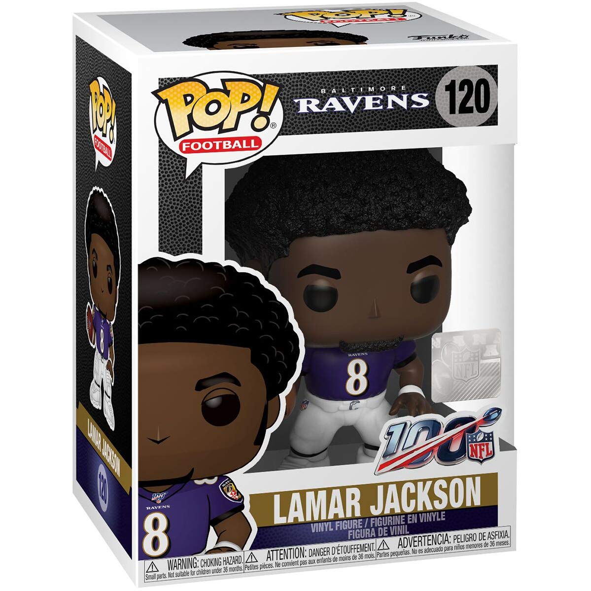 Funko Lamar Jackson: Pop! Football Vinyl Figure & 1 Compatible Graphic Protector Bundle (120 - 42864 - B)