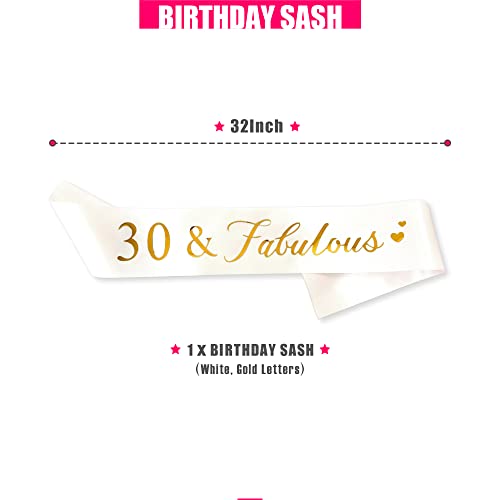 PartyForever Rose Gold Dirty 30 Balloon Birthday Decorations for Her Dirty Thirty 30th BDay Supplies for Women