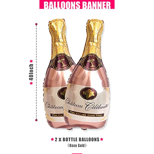 PartyForever Rose Gold Dirty 30 Balloon Birthday Decorations for Her Dirty Thirty 30th BDay Supplies for Women
