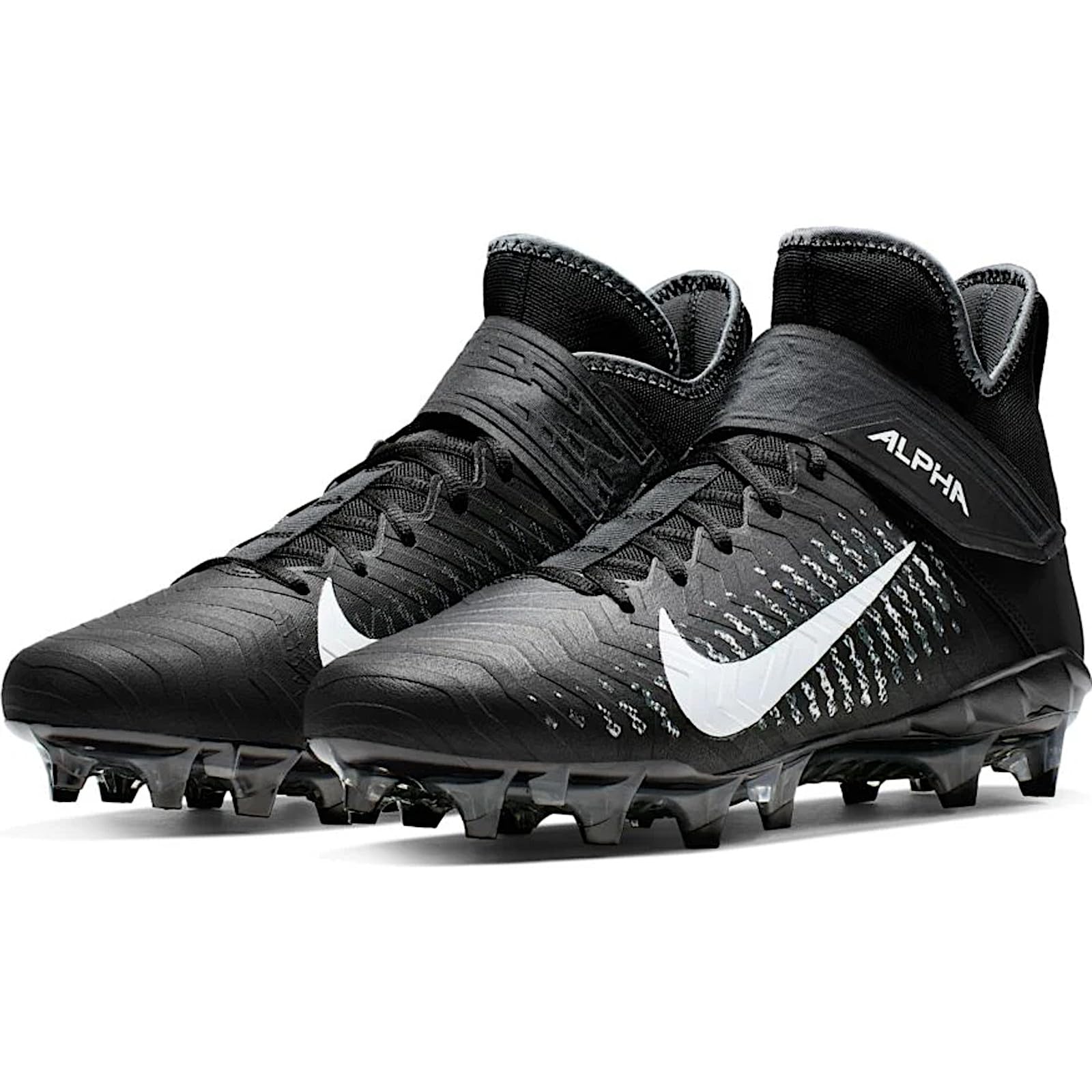 Nike Men's Alpha Menace Pro 2 D Football Cleats - Black/White,13M US